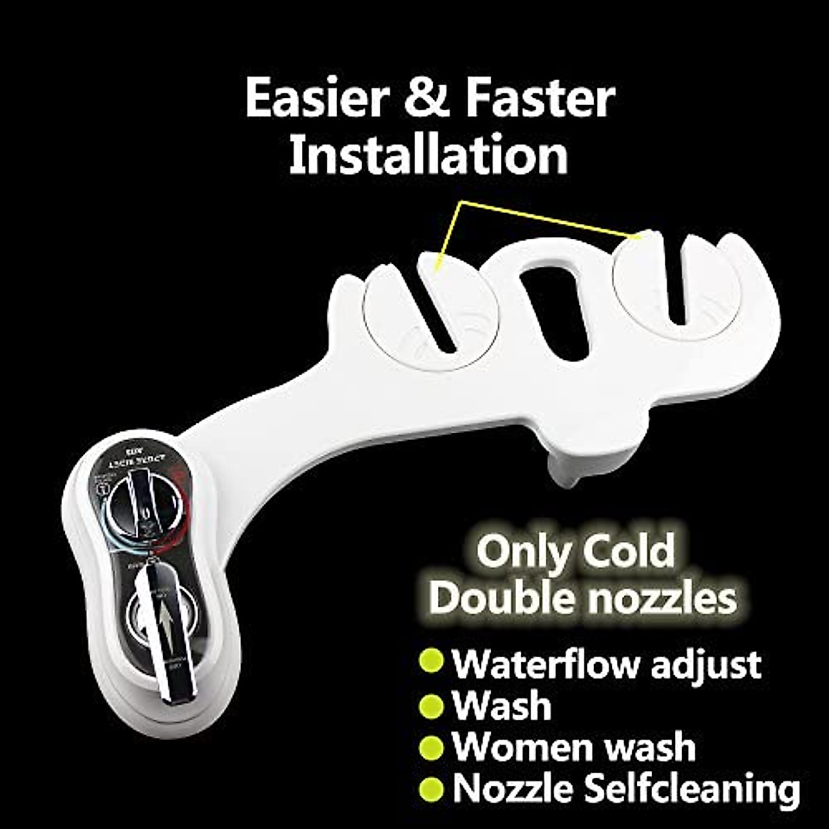 APURE BIDET A123 - Only Cold Water Bidet- Dual nozzles of wash and women wash- Selfcleaning Toilet Bidets (1PC)