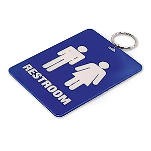 Lucky Line - Unisex Restroom Pass Key Tag, Plastic with Split Key Ring Keychain Identifier for Restaurant, Office, Gas Station, 1 Per Pack (53201)