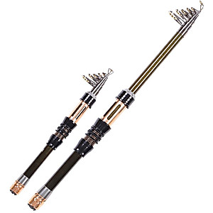 1.3M/1.5M/1.8M/2.1M/2.4M Fishing Rod Carbon Telescopic Fishing Rod Mini Portable Fishing Rod Sea Pole for Adults Kids Outdoor Sport Travel Freshwater Saltwater Fishing (1.3M)