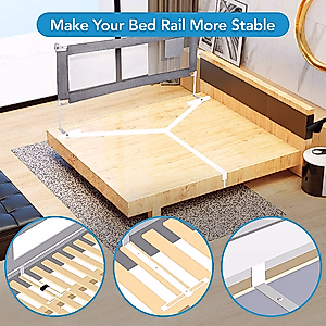 SURPCOS Bed Rails for Toddlers -New Upgraded Extra Long Bed Guardrail for Kids Great Fit for Twin, Double, Full-Size Queen & King Mattress (One Side 78.7 x 26 Inch, Buck)