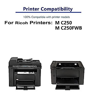 Jullu 3-Pack (C+Y+M) Compatible High Yield 408349+ 408351+ 408350 Laser Printer Toner Cartridge Used for Ricoh M C250FWB, M C250 Printer