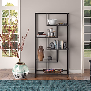 Isla 68'' Tall Rectangular Bookcase in Blackened Bronze