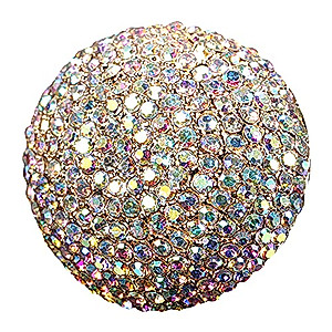 Boho Round CZ Cluster Ring for Women Gold Plated AB Crystal Wedding Promise Engagement Finger Rings Adjustable Comfort Fit Fashion Bohemian Birthday Christmas Cocktail Mother's Day Jewelry Gift