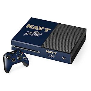 Skinit Decal Gaming Skin Compatible with Xbox One Console and Controller Bundle - Officially Licensed College Navy Design