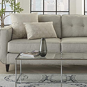 Mina Victory Life Styles Erased Velvet Beige 22" x 22" Throw Pillow