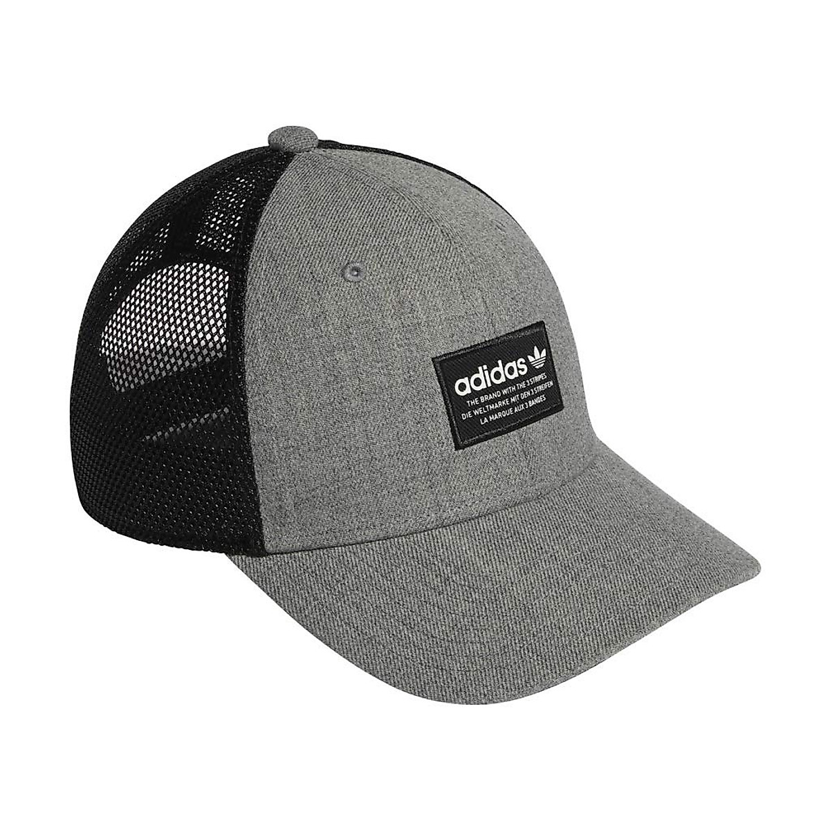 adidas Originals Men's Originals Trefoil Trucker, Heather Grey, One Size