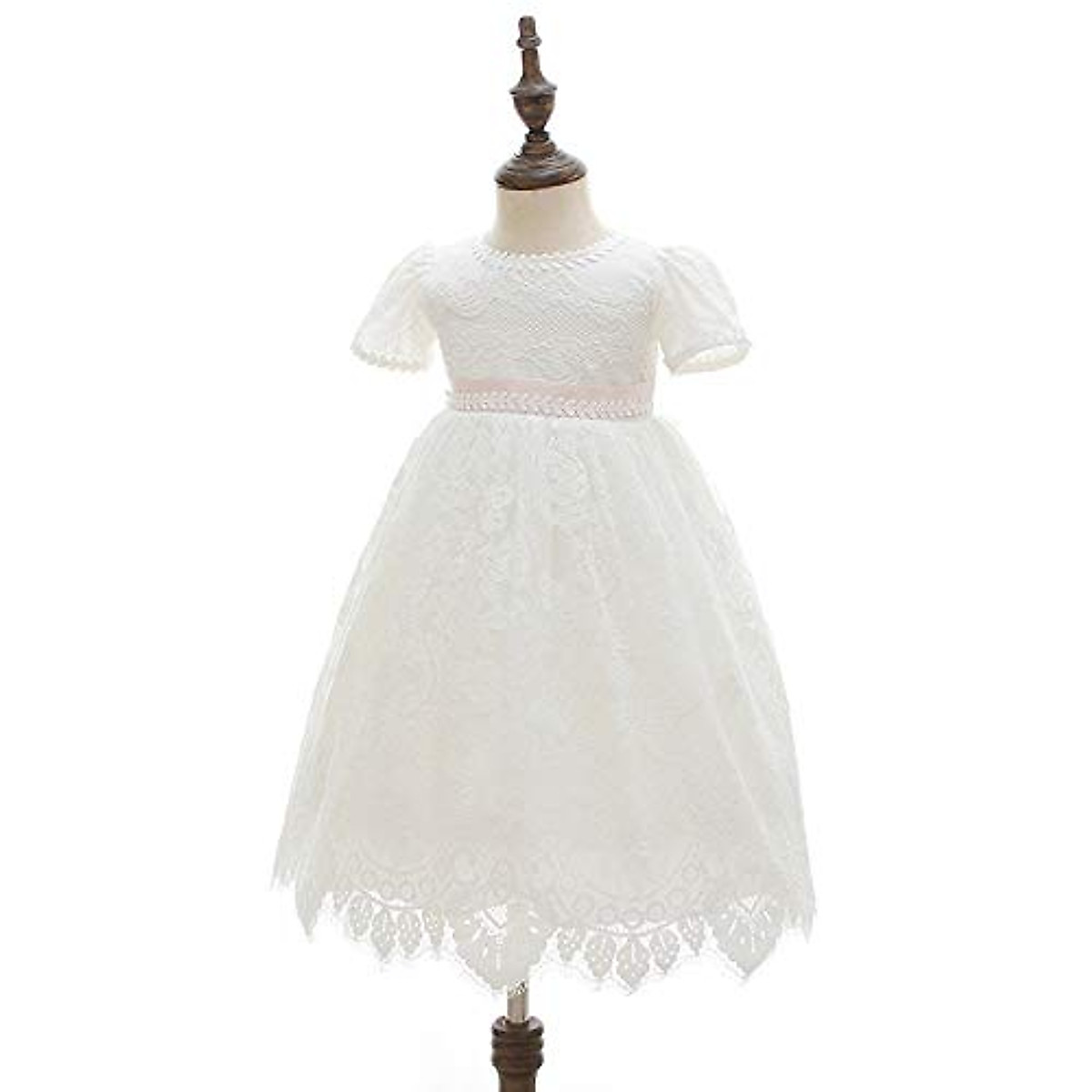 CareCheer Baby Girl Christening Dress Baptism Dedication Blessing Gown Flower Girl Special Occasion Dresses (16-20 Months)