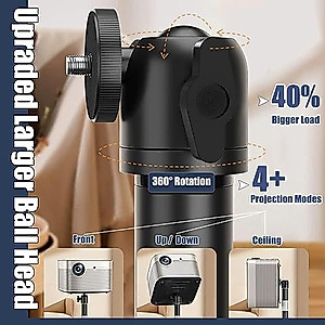 Projector Stand, Projector Floor Stand Mount Adjustable Height 16-50 Inch (Include Ball Head) Universal Projector Stand Behind Sofa Bed 360° Rotation Compatible with XGIMI AuKing Anker and Other