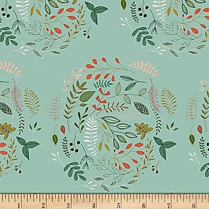 Art Gallery Fabrics Art Gallery Fusion Wreathed Woodlands Fabric, Green