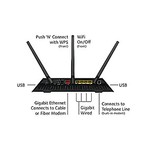 NETGEAR Nighthawk AC1900 VDSL/ADSL Modem Router Certified with CenturyLink - Non-bonded, DSL Internet Only (D7000)