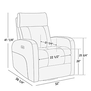 CHITA Power Swivel Glider Rocker Recliner,USB Charge Manual Headrest Double Layer Backrest Truck armrest Chair Sofa for Living Room and Nursery, Light Brown