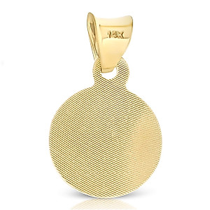 Ioka 14K Tri Color Gold Diamond Cut Our Lady of Guadalupe Stamp Charm Pendant with 1.5mm Valentino Chain Necklace - 20"