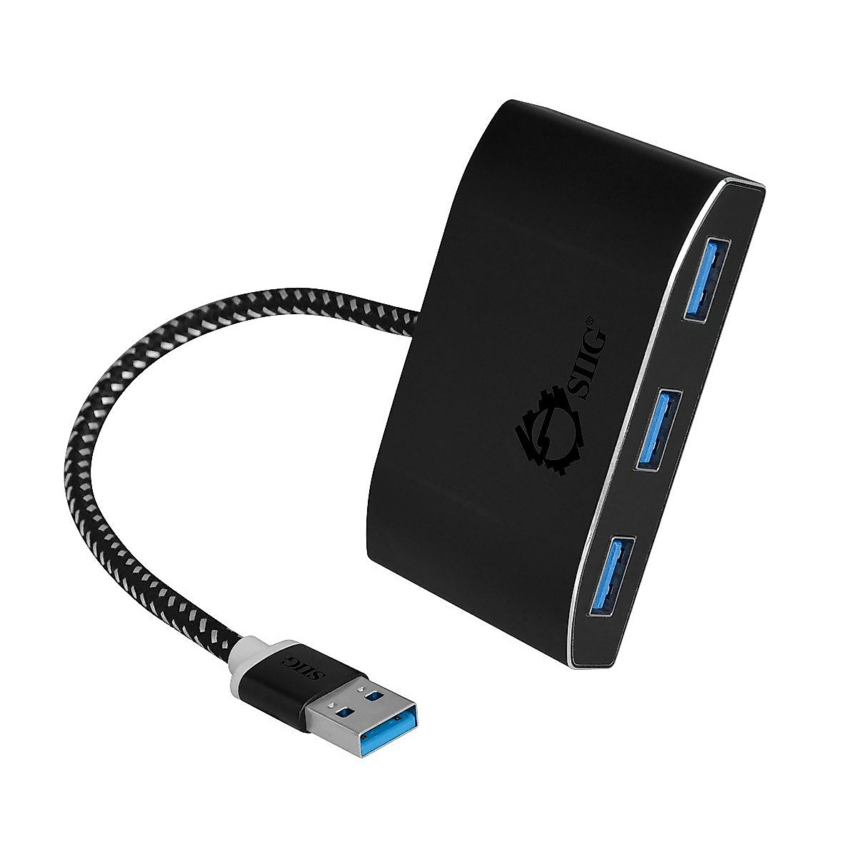 SIIG SuperSpeed 4 Port USB 3.0 Hub With 5V Power Adapter and Woven Braided USB - Powered Hub & Port Adapter