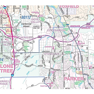 Metro Denver CO Detailed Region Wall Map w/Zip Codes *Laminated* 36"x52"