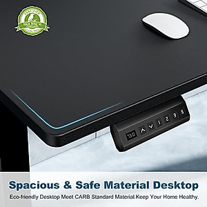 DUMOS, 48 x 24’’ Ergonomic Height, Electric Splice Board Adjustable Computer Desk Sit Stand Up Table for Home Office, 48'' x 24'', Black