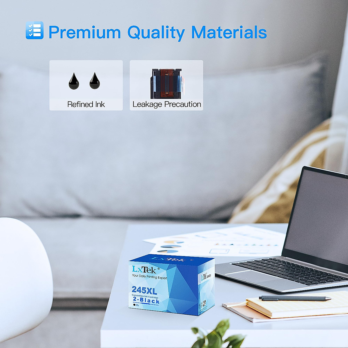 LxTek Ink Cartridge Replacement for Canon 245 245XL PG-245 PG-245XL 245XL 245 XL PG-243 to use with Pixma MG2522 MX492 TR4520 TR4500 TS3120 MG2420 MX490 MG2920 MG2922 MG2520 IP2820 (2 Pack, Black)