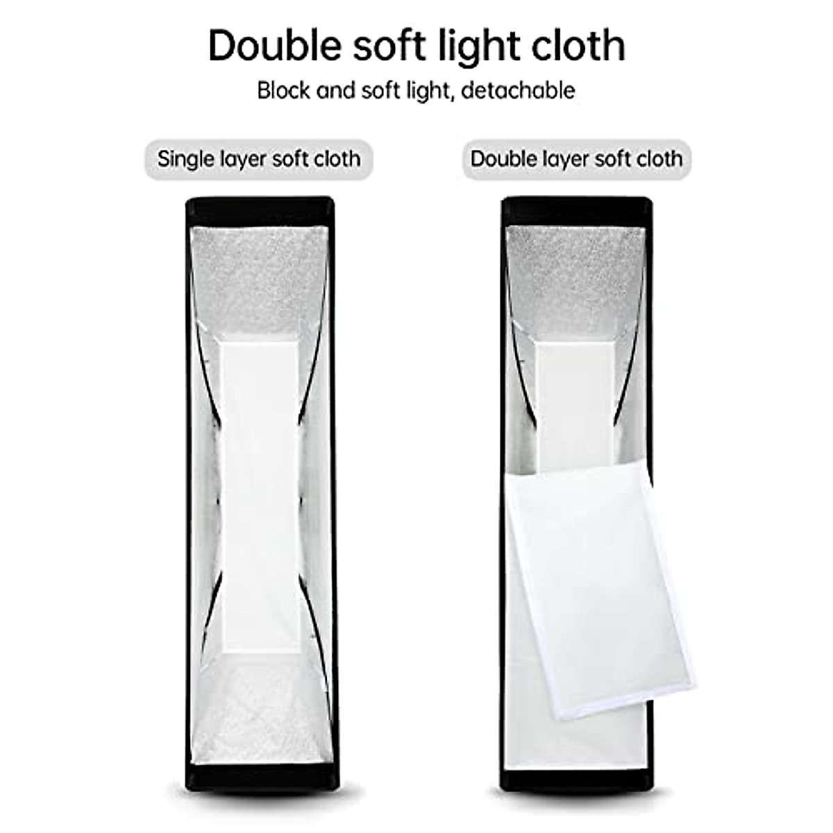 Godox 2 PCS FW30x120cm / 12"x47" Bowens Mount Strip Honeycomb Grid Softbox,Portable Strip Soft Box with Bowens Mount Speedring,Curved Grid Softbox for Studio Strobe Flash Portrait Product Photography