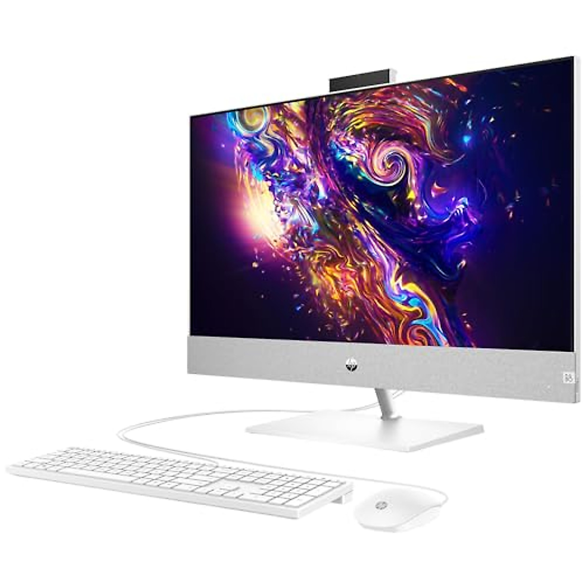 HP Pavilion 27 All-in-One, 27" FHD Screen, AMD Ryzen 5 5625U, 64GB RAM, 2TB SSD, Webcam, HDMI, Wi-Fi 6, Wired Keyboard & Mouse, Windows 11 Home, White