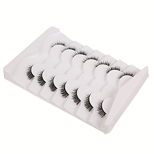 GMAGICTOBO Fluffy Half Lashes Wispy Short False Eyelashes Natural Look Cat Eye Lashes Pack 3D Criss-Crossed Lashes Strips 7 Pairs Multipack