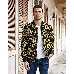 COOFANDY Men's Bomber Jacket Fashion Windbreaker Fall Winter Front Zip Jackets