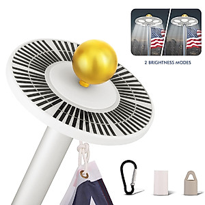 PPQ Solar Flagpole LED Light,New 136 LED 10000h Lifespan Flag Pole Light for 15-25 Ft Poles,Solar Powered Waterproof Lighting on Outdoor Pole Top,10 Hour Dusk to Dawn Auto On/Off