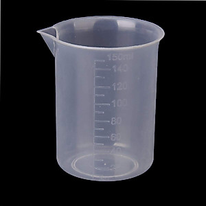 ULTNICE Plastic Beaker Measuring Cup Labs Plastic Graduated Beakers 50ml 150ml 250ml 500ml -Pack of 4