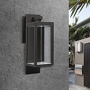 illumishin Dusk to Dawn Outdoor Wall Lantern, Modern Exterior Wall Sconce Sensor Light Fixture, Anti-Rust Waterproof Wall Mount Lights, Wall Lamp with Clear Glass Shade for Garden, Front Porch