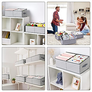 Foldable Storage Bins Handles Closet Baskets Organizing Clothes Foldable Clothing Basket Containers Shelves