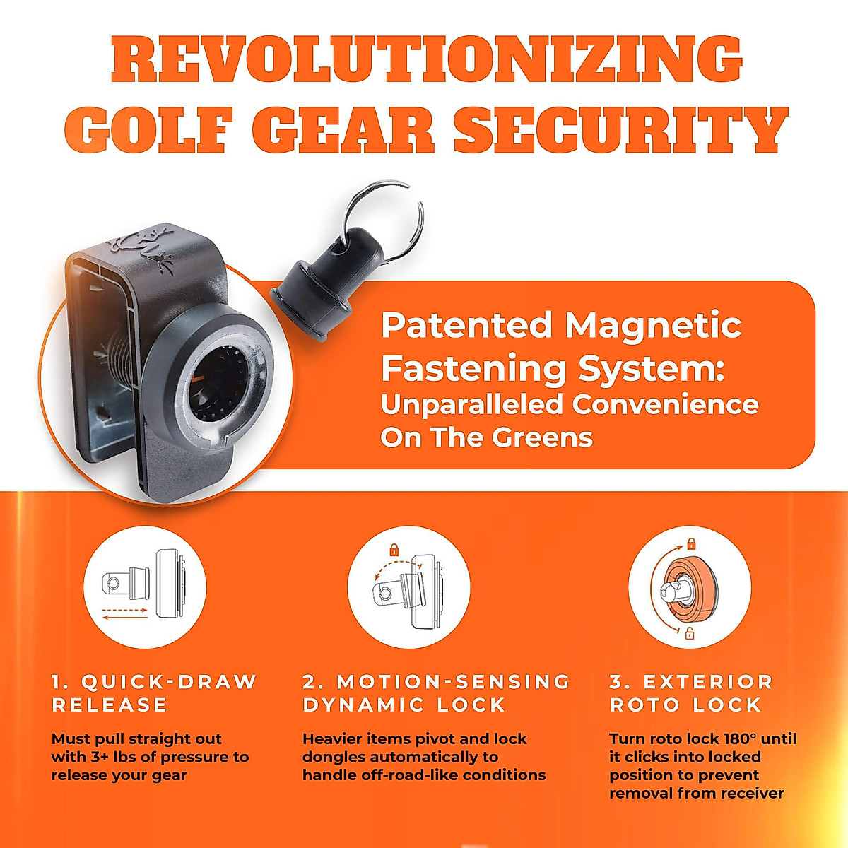 Frogger Golf Bag Latch-It Accessory Attachment System for Golf Bags – Magnetic Clip to Easily Attach Golf Towels, Brushes, Rangefinders and More