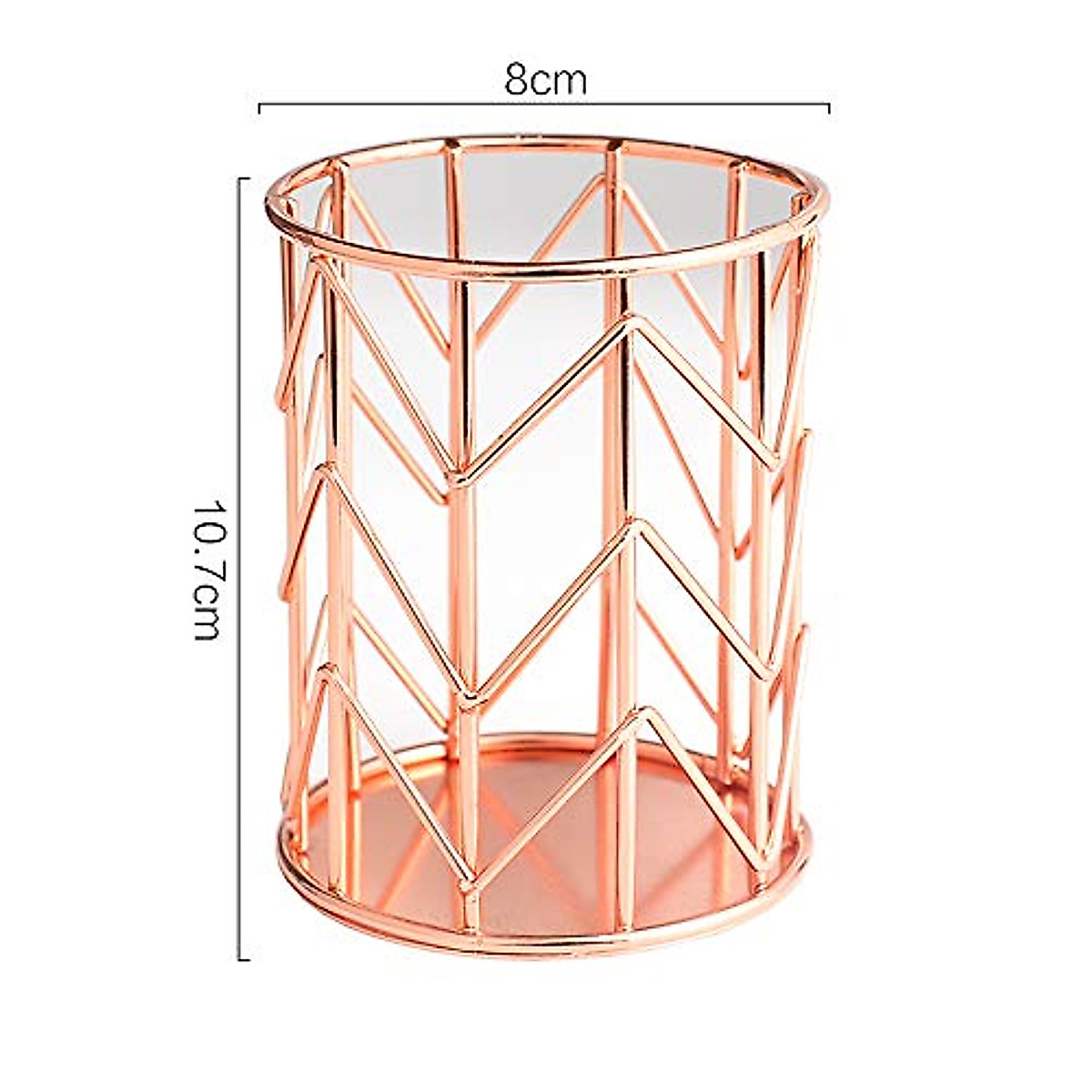 Pen Holder for Desk, Make Up Brush Holder Rose Gold Metal Wire Pencil Cup Holders