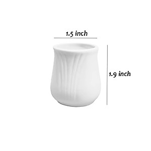 Sizikato 2pcs Simple Pure White Flower Shape Ceramic Toothpick Holder.