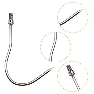 FREGITO Fishing Harpoon, Stainless Steel Fishing Barbed Spear Aluminum Alloy Rod Gig Gaff with 8mm Screw for Outdoor Fishing Landing Large Fish Frog (D-Prong, D-Prong)