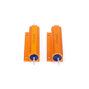 LM YN 100 Watt 4 Ohm 5% Wirewound Resistor Electronic Aluminium Shell Resistors Gold (Pack of 2)