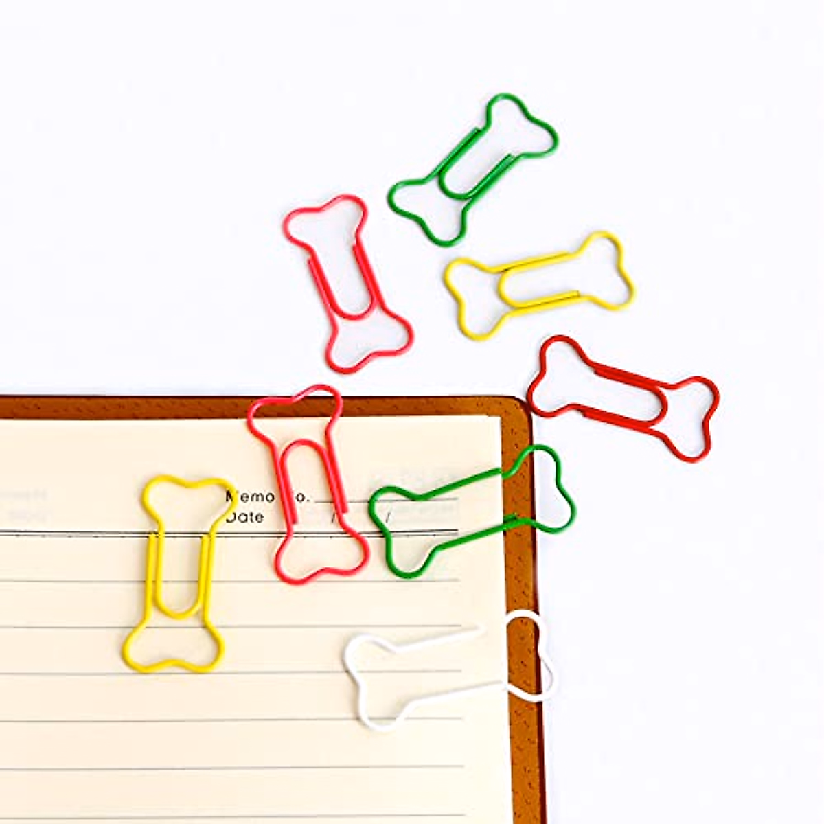 BRRAAVEES Paper Clips Colorful Cute Dog Bone Shape Paper Clips for Bookmark Files Office School Notebook (50 Pcs Dog Bone Shape)