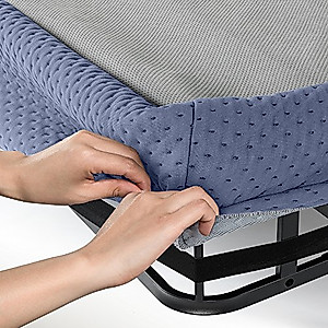 Mellow 9 Inch High Profile Box Spring, Heavy Duty Steel with Fabric-Cover, Easy Assembly, Navy, Queen