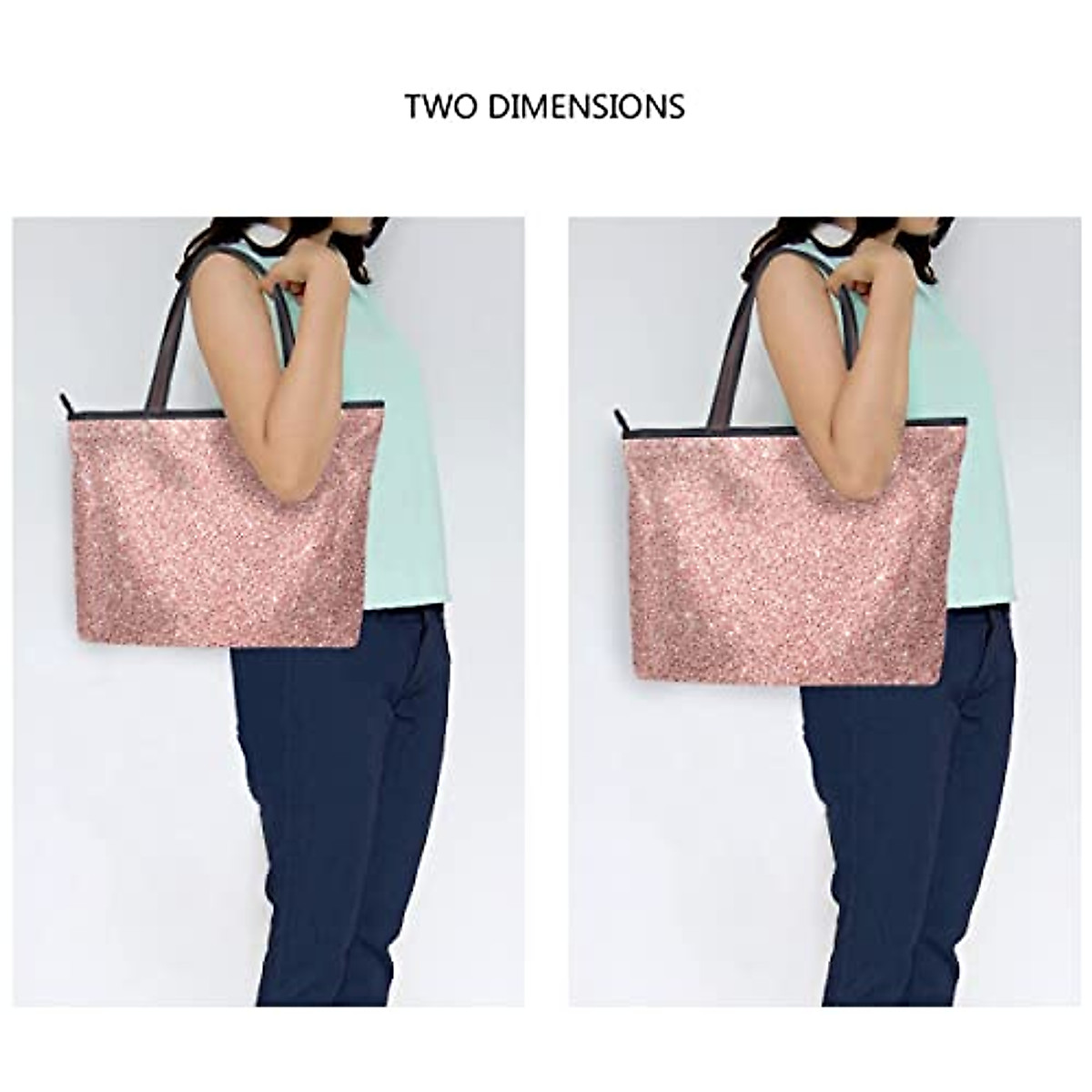 Rose Gold Tote Handbags for Women Large Capacity Work Purse Designer Shoulder Bags