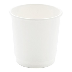 Restaurantware 500-CT Disposable White 4-oz Hot Beverage Cups with Double Wall Design: No Need for Sleeves-Perfect for Cafes-Eco Friendly Recyclable Paper-Insulated Wholesale Takeout Coffee Cup