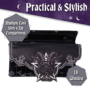 Nemesis Now Embossed Purse, Gothic Wallet, 18.5cm - Pawzuph Cat