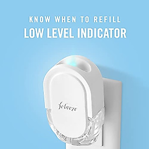 Febreze Air Freshener Plug In, Wall Diffuser, Plug in Air Fresheners for home, Downy April Fresh Scent, Odor Fighter for Strong Odors, 1 Warmer + 2 Oil Refills