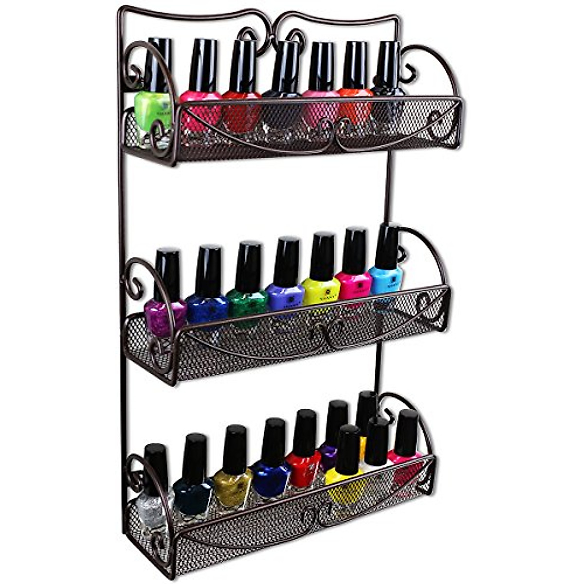 DecoBros 3 Tier Wall Mounted Spice Rack, Bronze