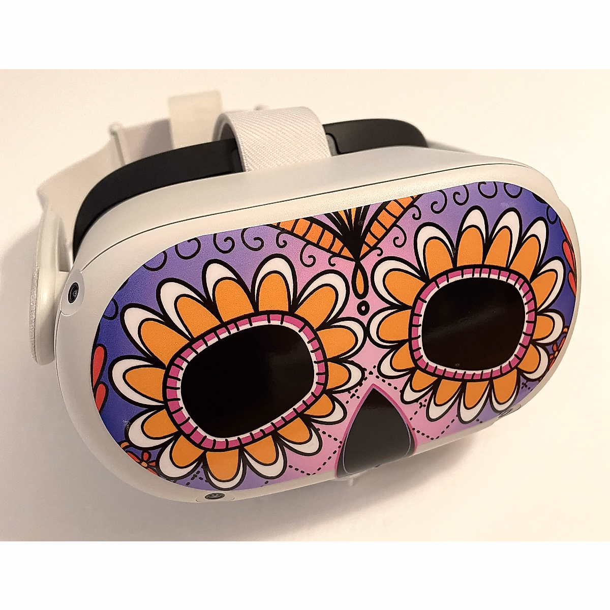 Sugar Skull (Purple) Decal for Quest 2 VR Headset - Meta/Oculus - Glossy Vinyl Sticker