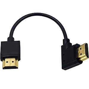 Duttek 4K HDMI Cable, HDMI to HDMI Cable, Extremely Thin Left Angled HDMI Male to Male Extender Cable for 3D and 4K Ultra HD TV Stick HDMI 2.0 Cord 0.15M/ 6 Inch