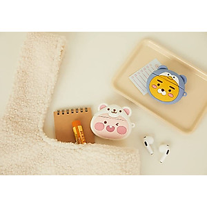 KAKAO Official Merchandise- Snow Village Theme Cases Compatible with Airpods 3rd Generation-Ryan in Penguin Costume and Apeach in Polar Bear Costume (Polar Bear Apeach)