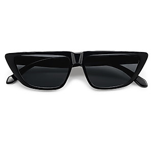 VANLINKER Trendy Polarized Cat Eye Sunglasses for Women Men Retro Square Shade Slim Frame VL9790 Black