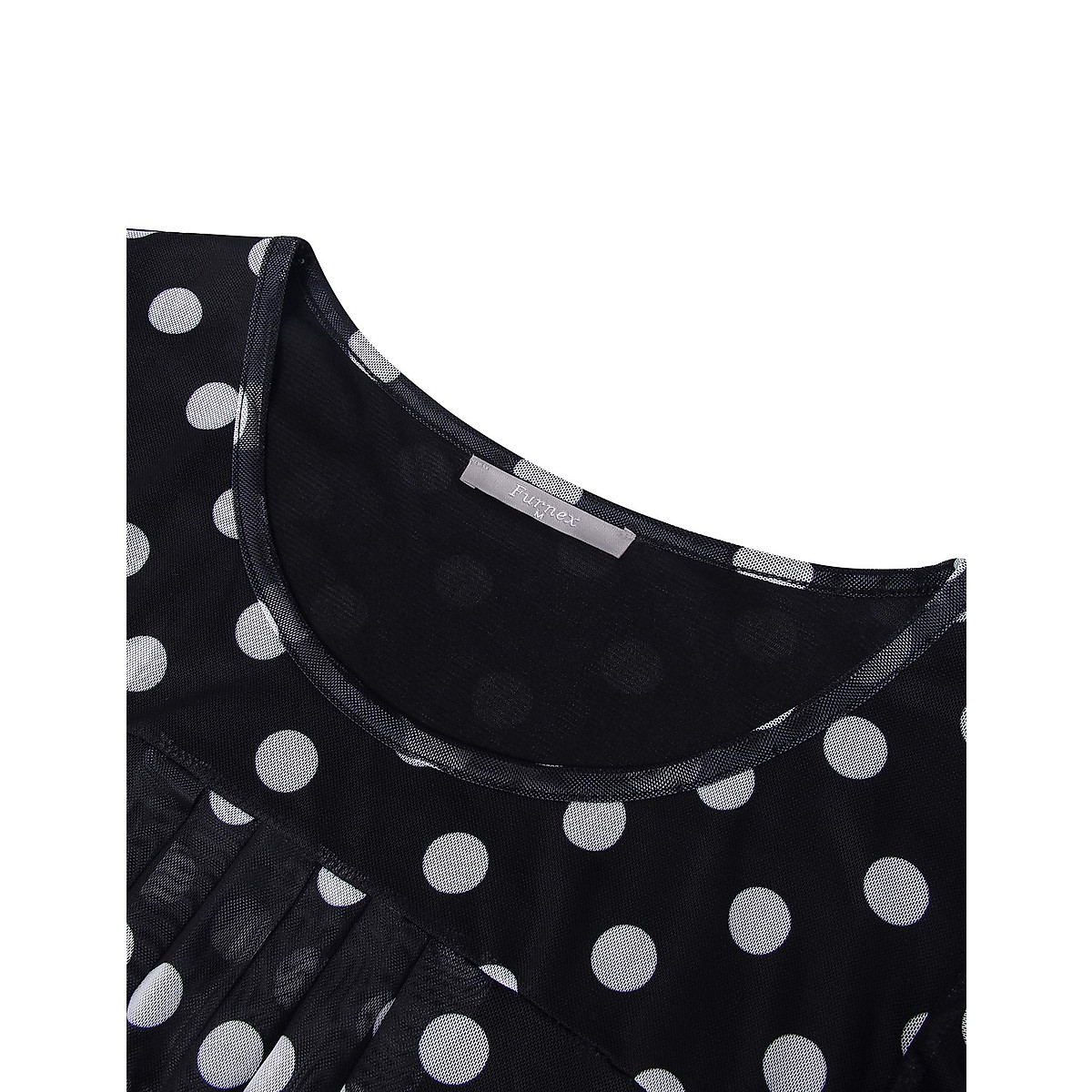 Furnex Womens Blouses and Tops for Work, Ladies Tops and Blouses Plus Size Floral Blouse for Women Business Casual Flowy Shirts Women Tunic Tops for Legging for Women Black Polka Dot Large