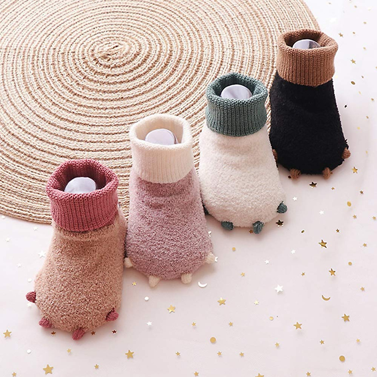 Monster Baby Boy Girl Toe Slippers Socks Shoes - Dinosaur Child Kid Slippers Babies Kids Girl's Boys Toddler Floor Socks Shoes Slipper Stay-on One Size Multicolor