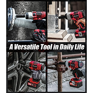 AVID POWER Cordless Impact Wrench, 1/2 Impact Gun w/Max Torque 330 ft lbs (450N.m) (Light Red)