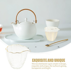 UPKOCH Glass Tea Pitcher Small Milk Tea Serving Mug Gong- - Tea Fairness Cup Clear Chinese Kungfu Teaset Cup China Gongfu Sharing Pitcher for Party