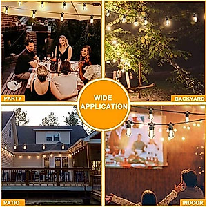 Joursdela 96FT 2-PACK outdoor string light 30 Incandesent edison string light ST14 clear bulb linkable and dimmable for patio, bistro garden Christmas decor