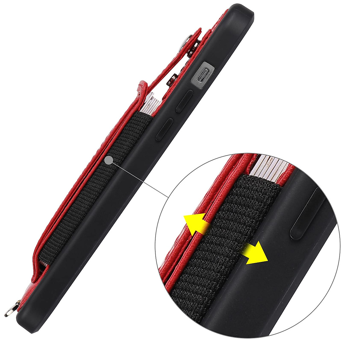 TOOVREN iPhone 13 Pro Max Case Wallet, Compatible with iPhone 13 Pro Max Case with Card Holder Kickstand Adjustable Detachable Necklace, iPhone Lanyard for iPhone 13 Pro Max 6.7 inch 2021 Red